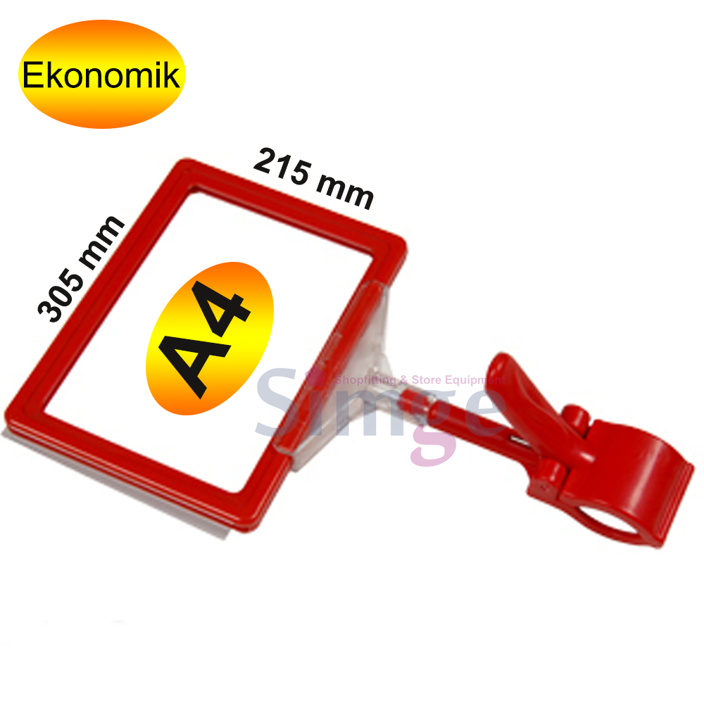 Latch Price Tag, A4 Plastic Price Tag with Frame