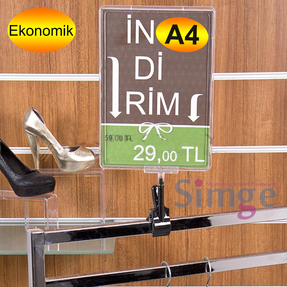 Latch Price Tag, A4 Plastic Price Tag with Frame